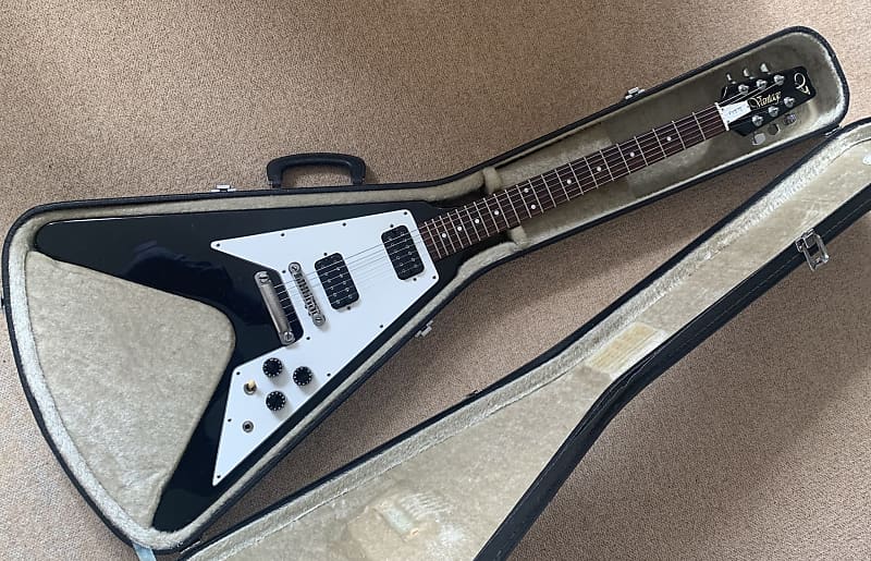 Vantage FV-575 Japan 1980s Flying V guitar Black | Reverb UK