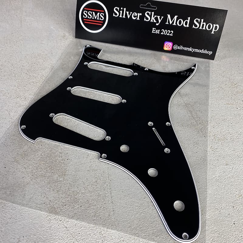 SILVER SKY REPLACEMENT PICKGUARD 5PLY BLACK PICK GUARD | Reverb