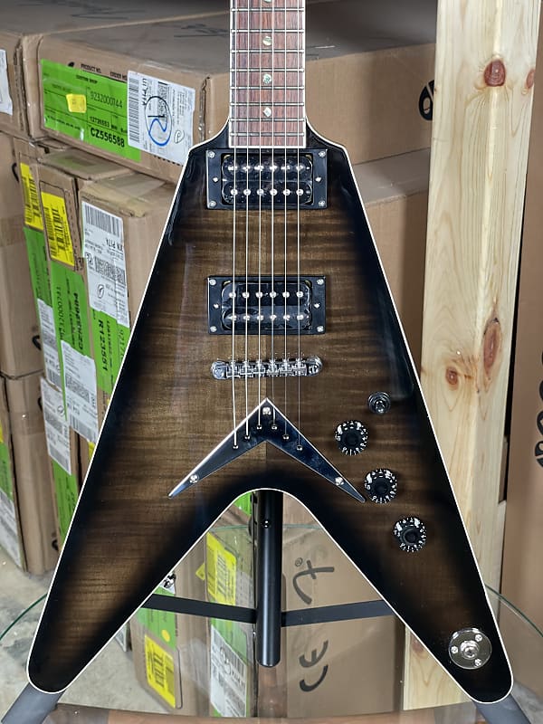 Dean V 79 Flame Top - Trans Black #00131 | Reverb