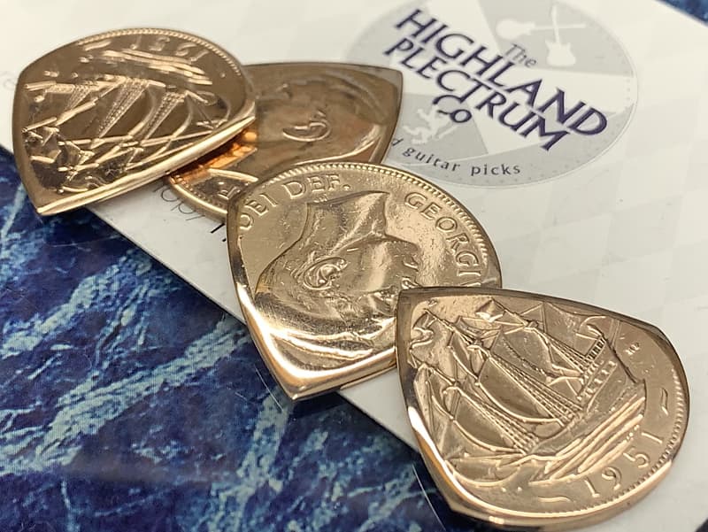 The Highland Plectrum Co. One 1940 George VI Half Penny Coin | Reverb