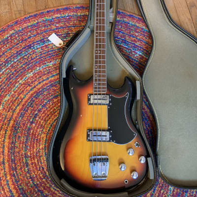Vintage Univox Badazz Bass Guitar 1974 Sunburst with Original | Reverb
