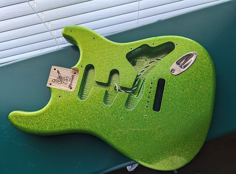 Warmoth Light Weight Stratocaster Body in Goblin Flake | Reverb