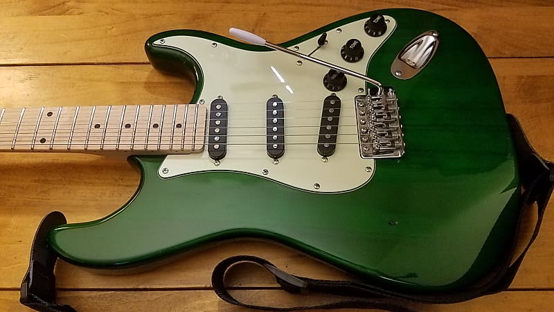Unbranded Transparent Green Stratocaster with Mint green | Reverb