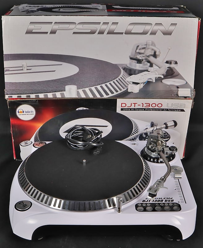 Epsilon DJT-1300 USB Direct Drive Turntable White w/ Original | Reverb