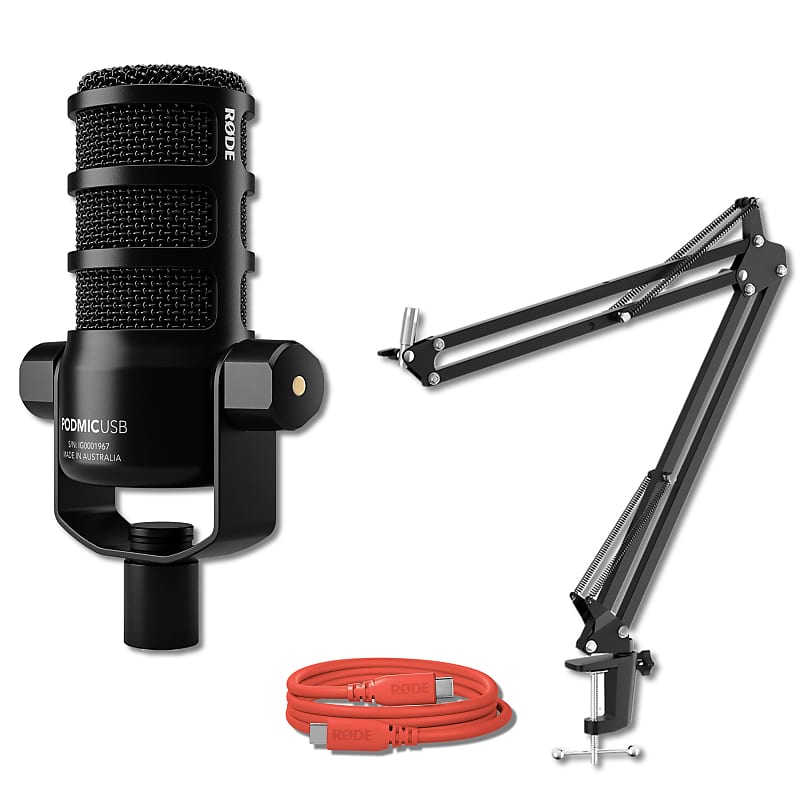 Rode PodMic USB Dynamic Broadcast Microphone with Rode SC27 | Reverb