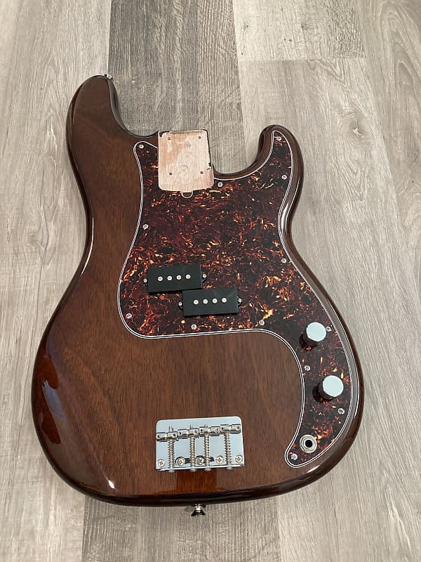 Fender Squier Precision Bass Body - Loaded Walnut Finish, | Reverb