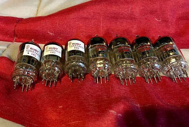 Three Ruby 12ax7 and four Chinese 12ax7 tubes | Reverb
