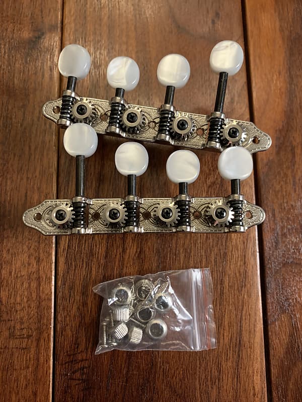 Grover F-style mandolin tuning keys Nickel | Reverb