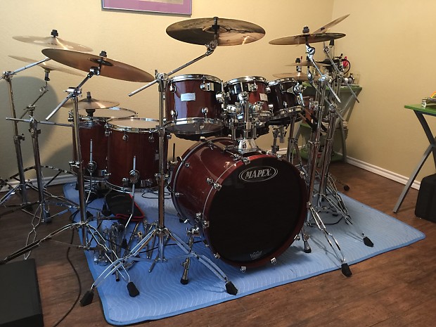 Mapex Saturn 7 Piece Drum Kit 2012, Sabian Cymbals, HHX, Tama | Reverb