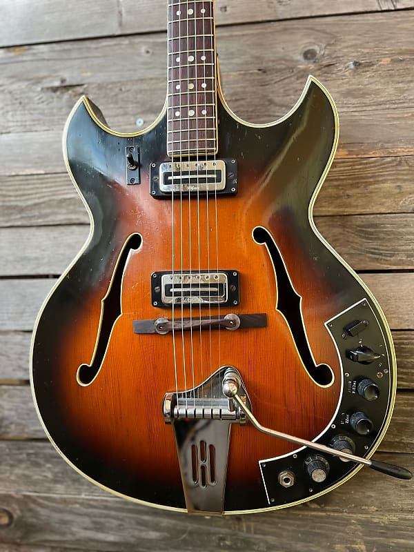 Hofner Archtop 4578 VTZ 1965 Cherry w/factory fuzz & treble | Reverb