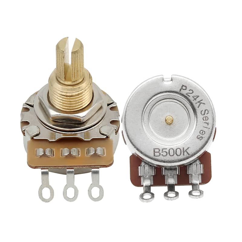 FLEOR 2pcs B500K Guitar Bass Potentiometers Full Size Brass | Reverb