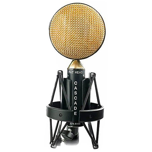 Cascade FAT HEAD Ribbon Microphone, Black Body Gold Scoop | Reverb