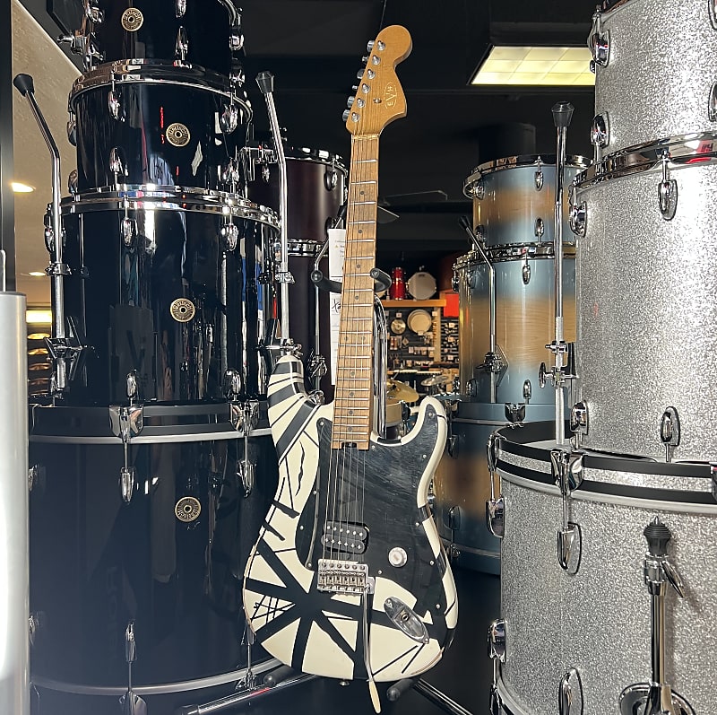 EVH Striped Series '78 Eruption Electric Guitar in White w/ | Reverb