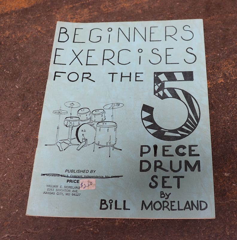"Beginners Exercises for the 5 Piece Drum Set" Book by Bill | Reverb