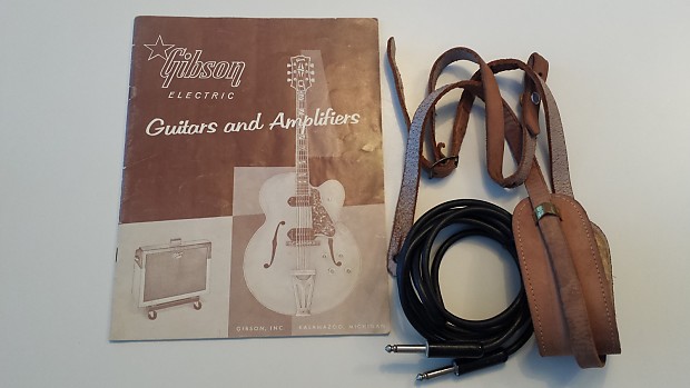 Gibson Catalog, strap and guitar cord 1958 | Reverb