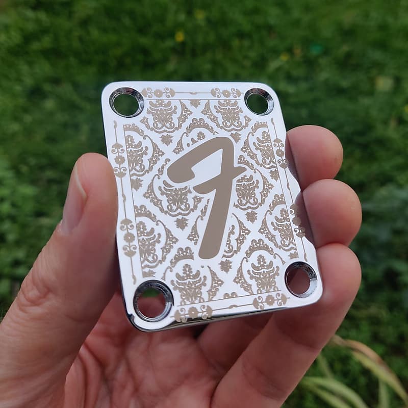 Custom Engraved Neckplate - Available in Chrome, Black or | Reverb