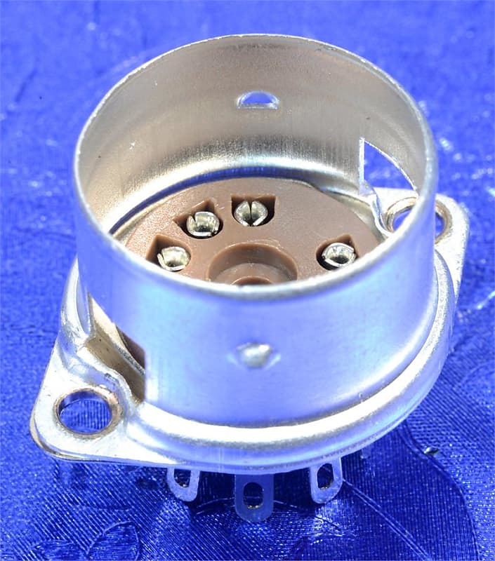 Six 9 Pin J-Slot Top Chassis Mount Tube Socket, #9824X6 | Reverb