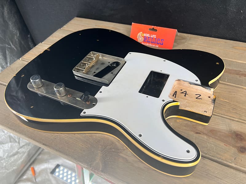 Real Life Relics Tele® Body Double Bound Aged Black Humbucker | Reverb
