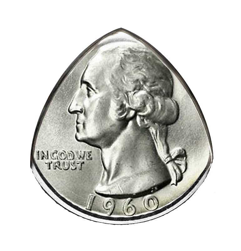 1960 Silver Coin Guitar Pick = Made in the USA by Nashville | Reverb