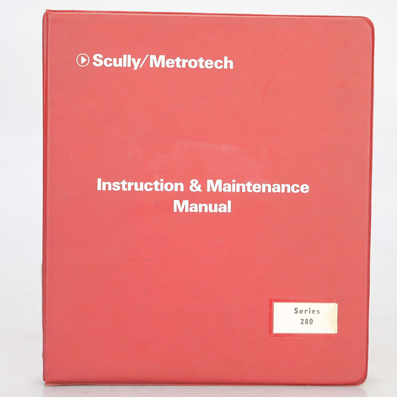 Scully Metrotech 280 Tape Machine Instruction & Maintenance | Reverb