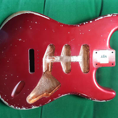 MJT Stratocaster body Candy Apple Red | Reverb