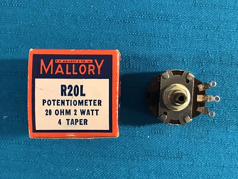 Vintage Mallory R20L 2 Watt 20 Ohm Potentiometer New / Old | Reverb