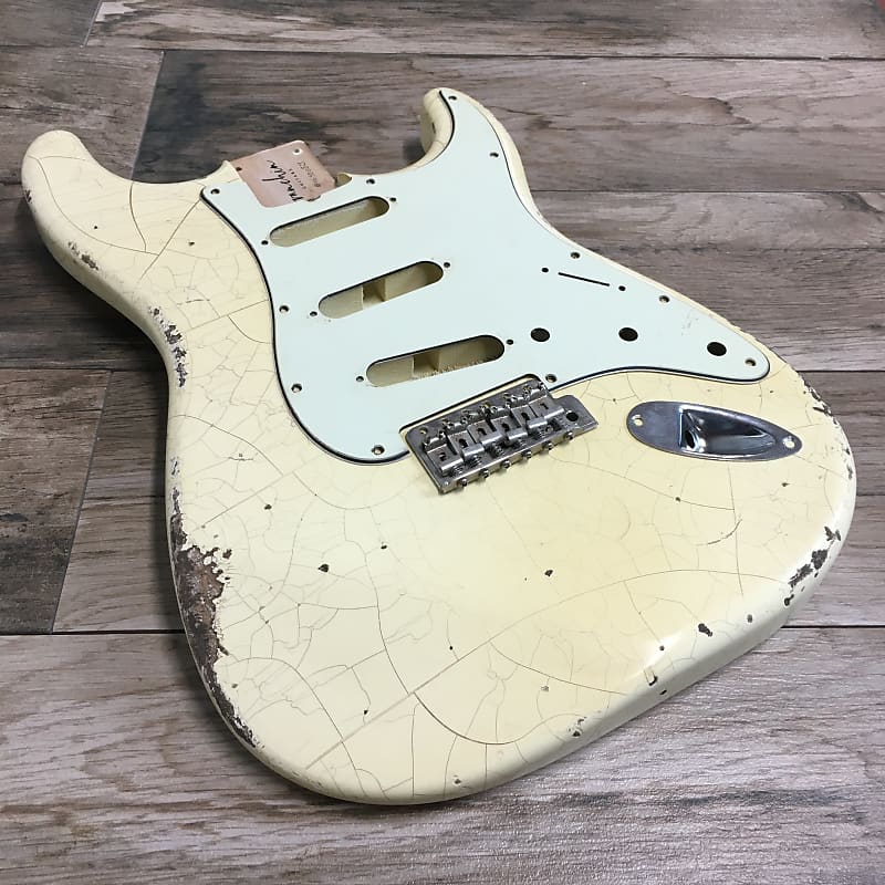 Franchin Mercury guitar body VINTAGE WHITE nitro relic aged | Reverb