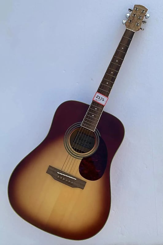 Cherry Burst Folk Acoustic Guitar, Maple Wood Neck and | Reverb