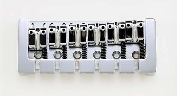 Heavy Duty 6-String Bass Bridge With Side Walls - CHROME | Reverb