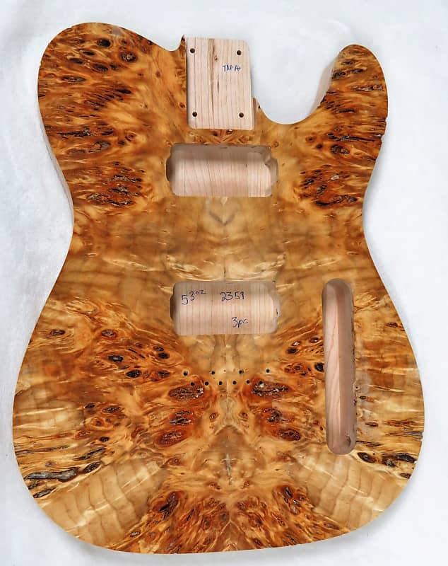 Cottonwood Burl Top / Wild Cherry Telecaster Tele Body 5lbs | Reverb