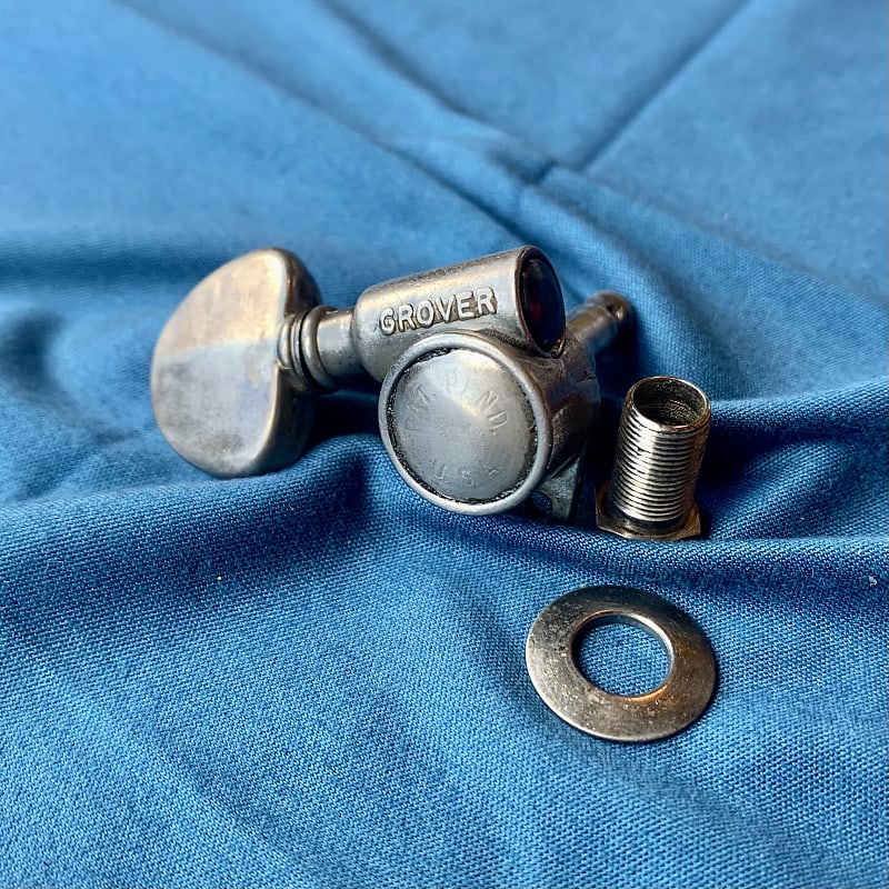 Grover PAF Rotomatic TREBLE side guitar tuner 1959 Nickel pat | Reverb