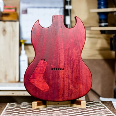 SG style bolt on Body / Figured Maple & Mahogany SG body | Reverb