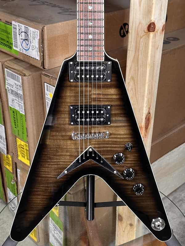 Dean V 79 Flame Top - Trans Black #30346 | Reverb