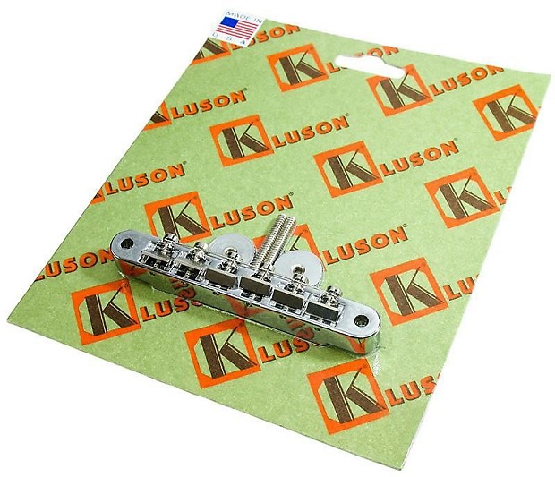 KLUSON ABR-1 Guitar Bridge, CHROMEw/ PLATED Brass Saddles | Reverb