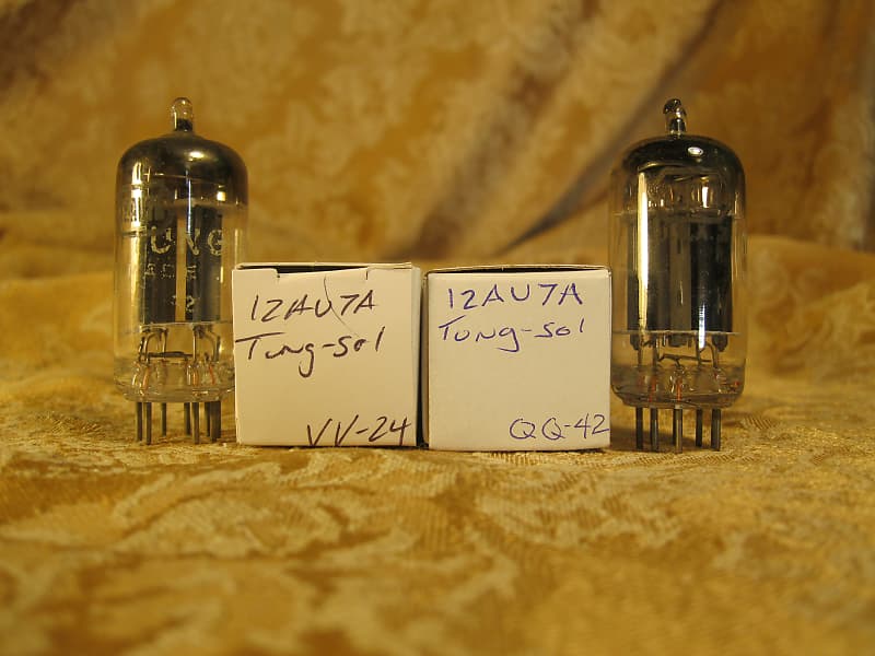 Matched Pair Tung-sol 12AU7A ECC82 Vacuum Tube Long Gray | Reverb