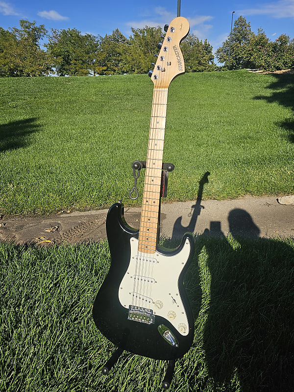 Fender Starcaster Stratocaster - Black | Reverb