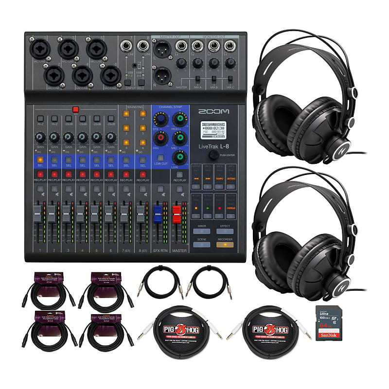 Zoom LiveTrak L8 Portable 8 Channel Digital Mixer and | Reverb