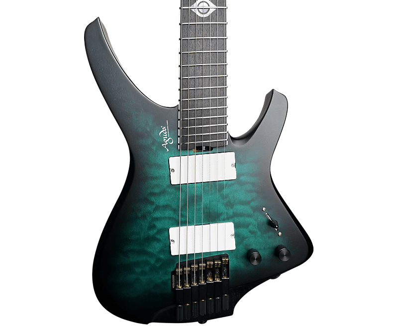 Aguda Black Hole 7 String Quilted Maple Multiscale Headless | Reverb