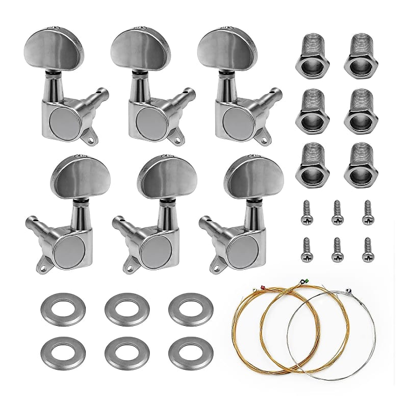 Guitar Tuning Pegs Sealed Tuners Machine Heads With 6 Strings | Reverb