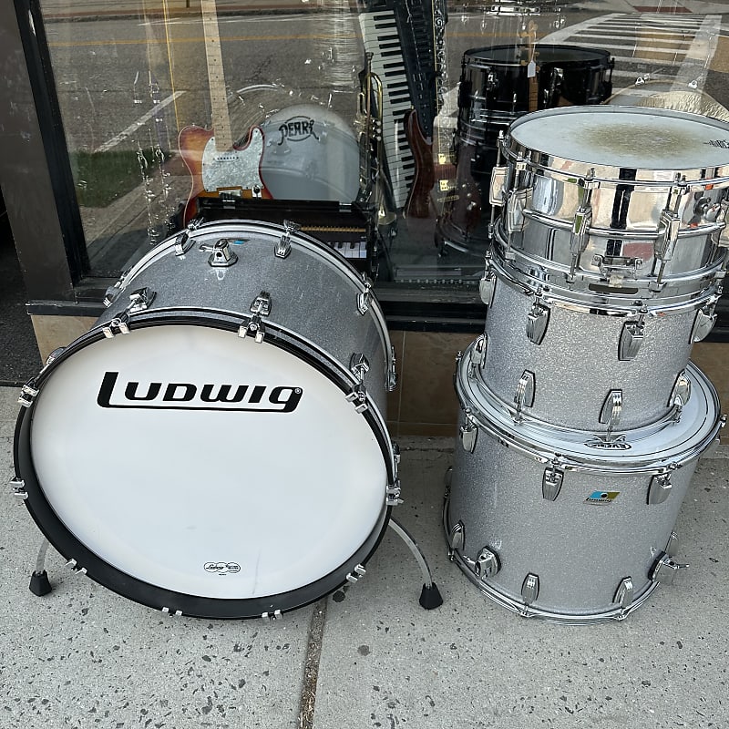 Ludwig USA Silver Sparkle 4 Piece Shell Pack w/ Bags | Reverb