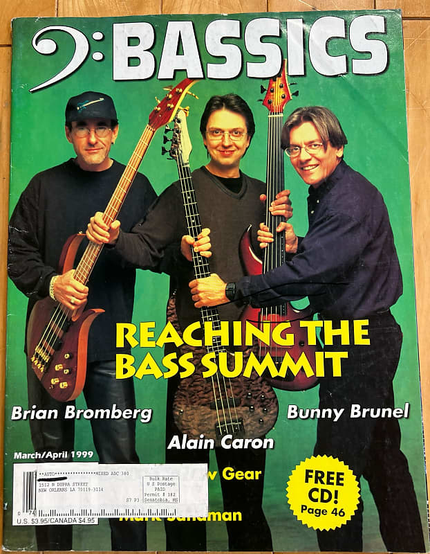 Bassics Magazine Vol.9 No.2 1999 Bass Guitar Alain Caron | Reverb