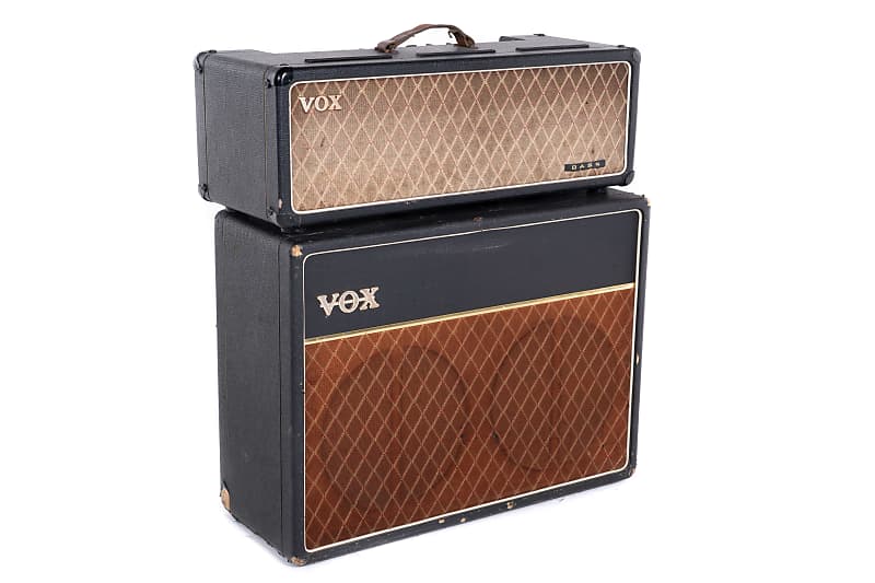 1963 VOX AC30 Bass Emblem Badge Head and Vox Cabinet | Reverb