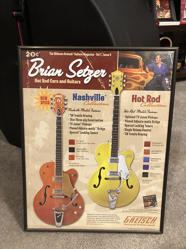 Gretsch Brian Setzer Framed Poster | Reverb
