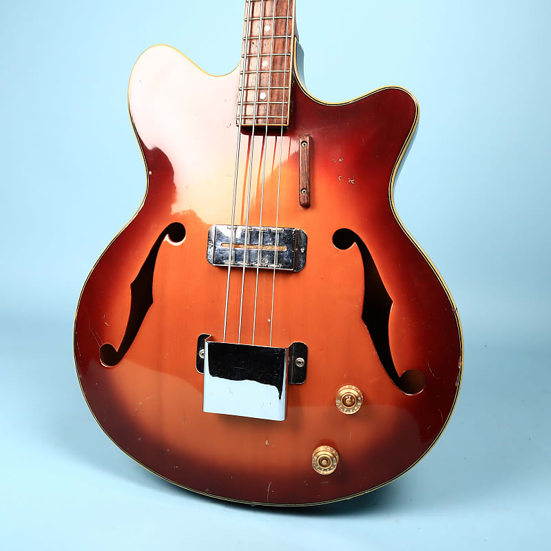 Vintage 1960's Bruno Royal Artist Hollow Body Bass Guitar | Reverb