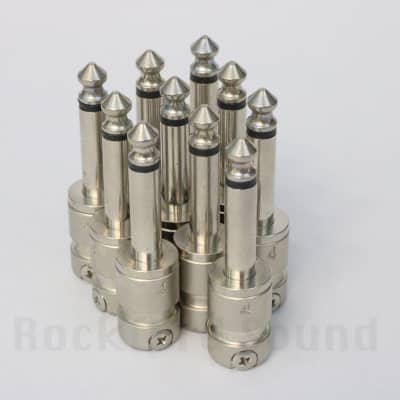 Squareplug SPS4 – 10 pcs Short-Body ¼” Straight Plugs, Nickel | Reverb