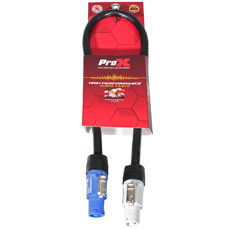 ProX XC-PWC12-02 2FT 12 AWG Blue to Gray PowerCon Link Cable | Reverb