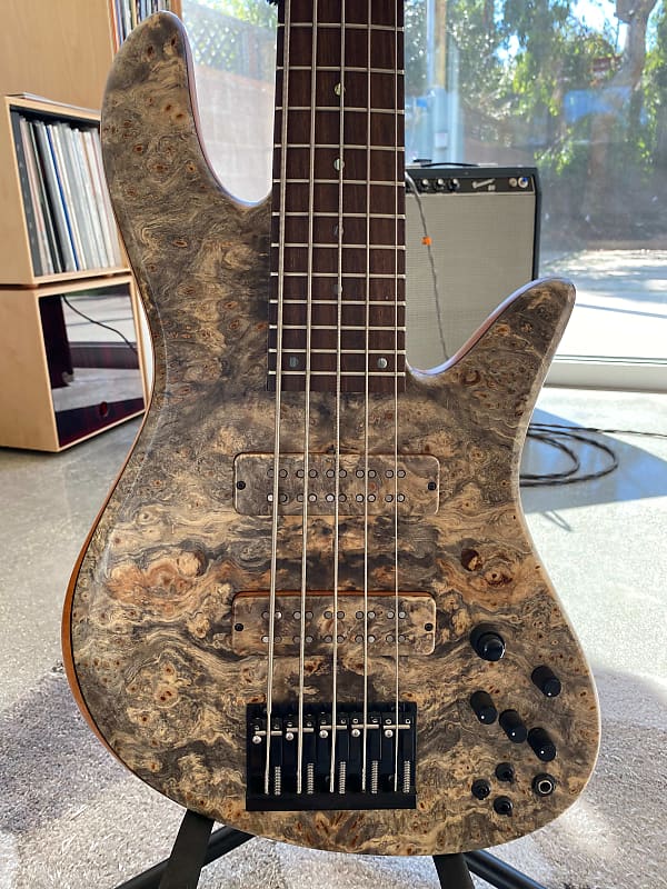 Fodera Emperor 5 Deluxe Buckeye Burl 5 String Bass Guitar | Reverb