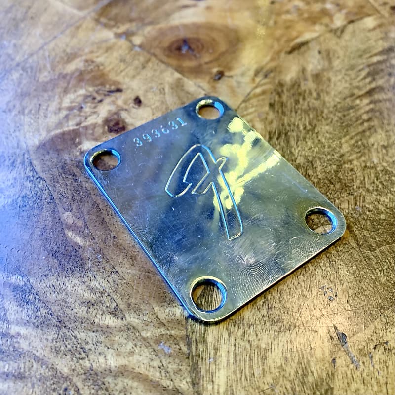 Fender Neck plate 1972 Chrome f logo original vintage USA | Reverb
