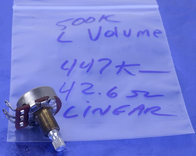 Bill Lawrence L-Volume Pot For Les Paul 500K Linear New Old | Reverb