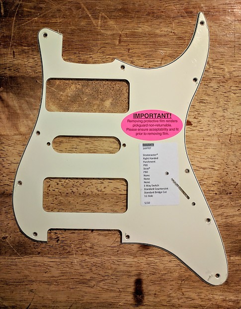 Warmoth Fender Start Pickguard Parchment 3-ply P90-S-P90 | Reverb